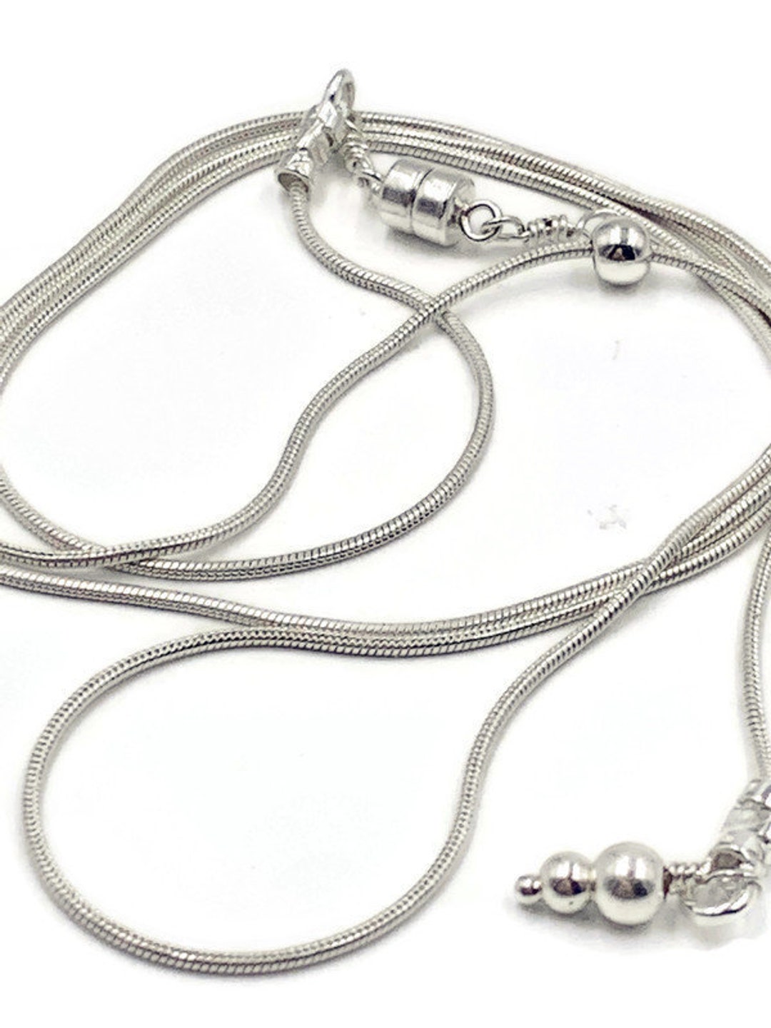 Adjustable Chain Necklace , 24" Snake Chain Slider Bead Necklace ...