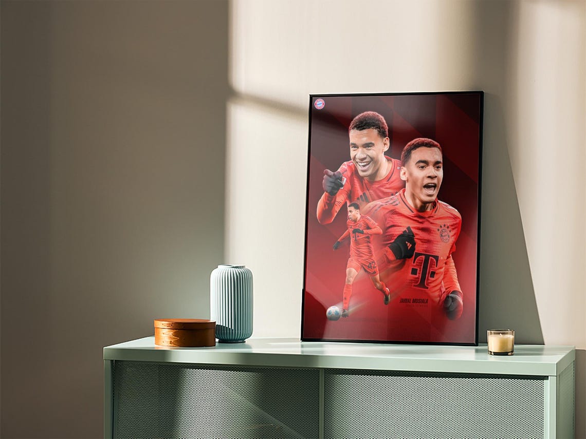 Jamal Musiala Poster, 2024/2025, FC Bayern Munich Player Digital Poster ...