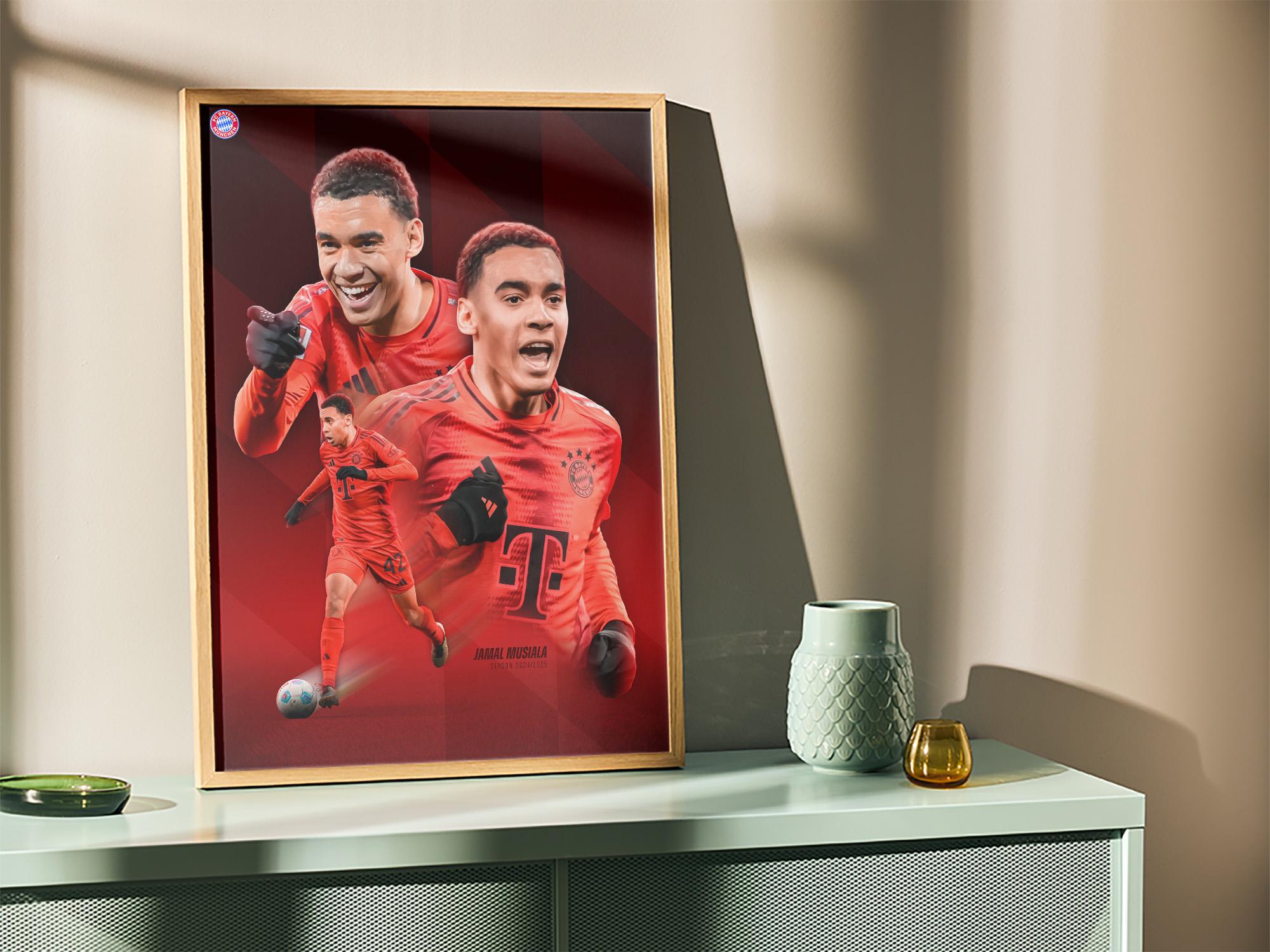 Jamal Musiala Poster, 2024/2025, FC Bayern Munich Player Digital Poster - Etsy