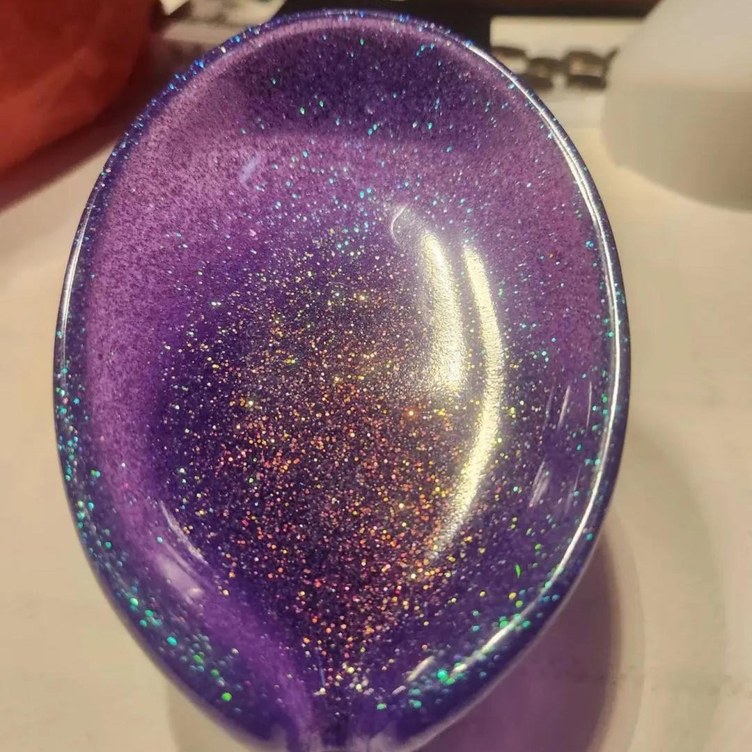 Purple Resin Soap Dish Small Resin Dishes Floral Resin Dishes Trinket ...