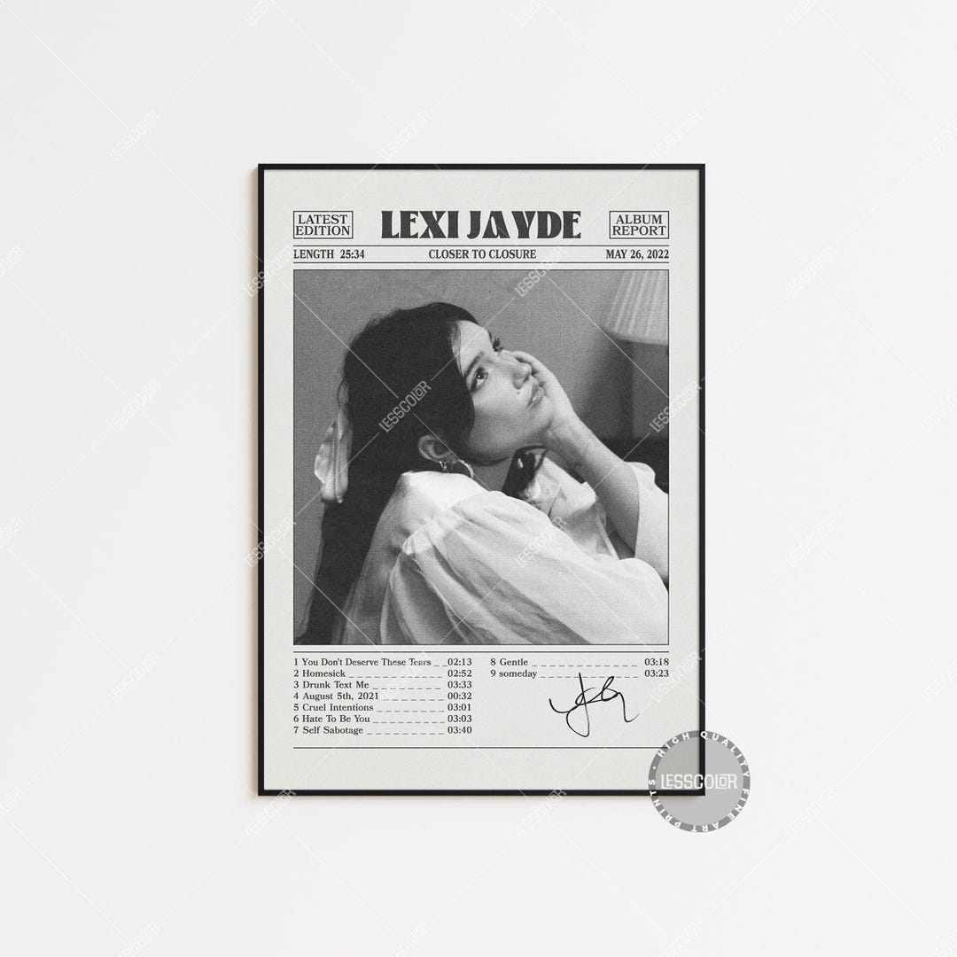 Lexi Jayde Retro Newspaper Print, Closer to Closure Poster, Lexi Jayde ...