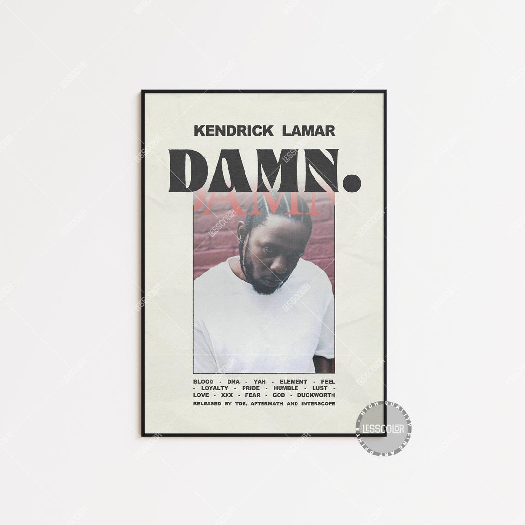 Kendrick Lamar DAMN. / Kendrick Lamar Posters / Damn Poster/ Album ...