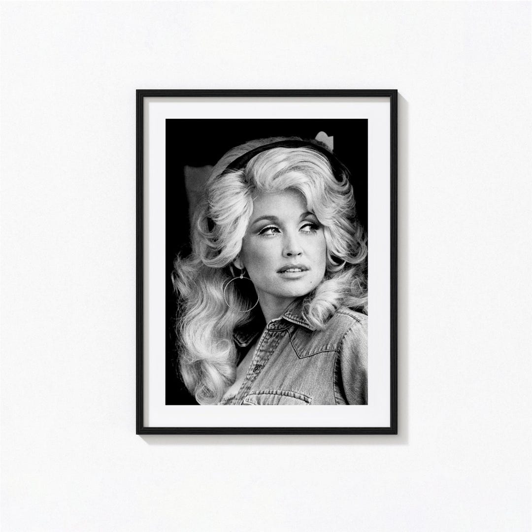 Dolly Parton Posters / Dolly Parton Black and White Wall Art, Album ...