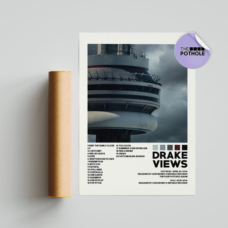 Drake Posters / Views Poster, Album Cover Poster Poster Print Wall Art ...