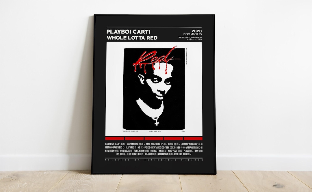 Playboi Carti Posters / Whole Lotta Red Poster, Tracklist Album Cover Poster, Print Wall Art ...