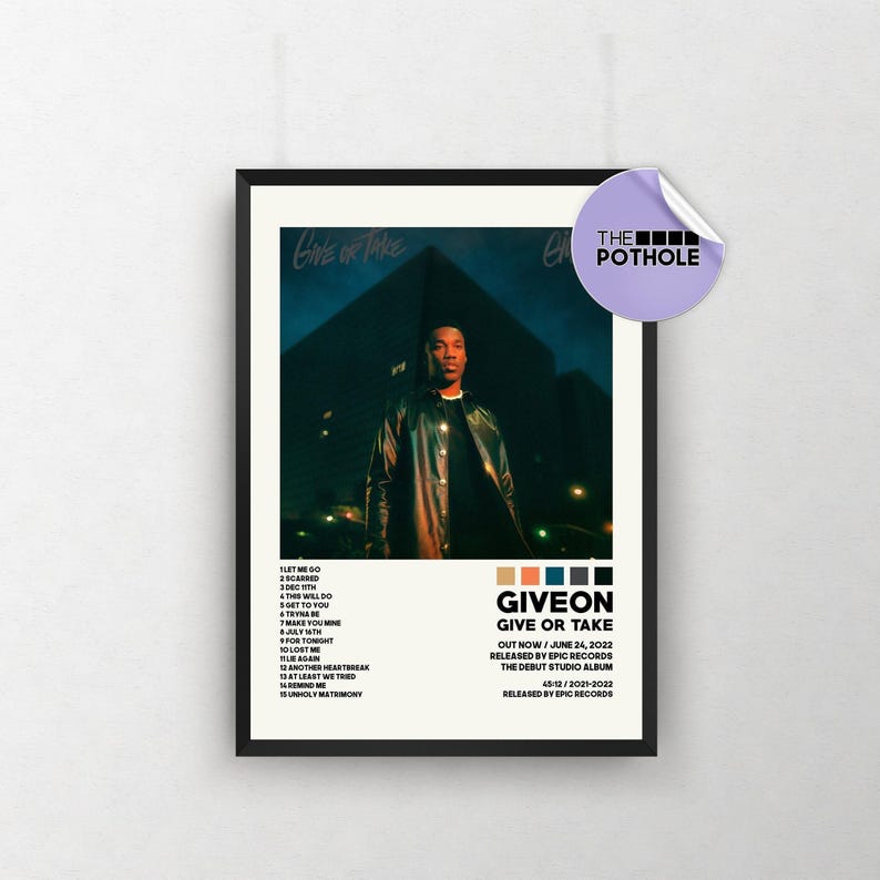 Giveon Posters / Give or Take Poster / Blonde Tracklist / Album Cover ...
