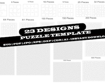 Puzzle Svg Templates, Jigsaw Puzzle Svg, Puzzle Cut Template, Puzzle ...