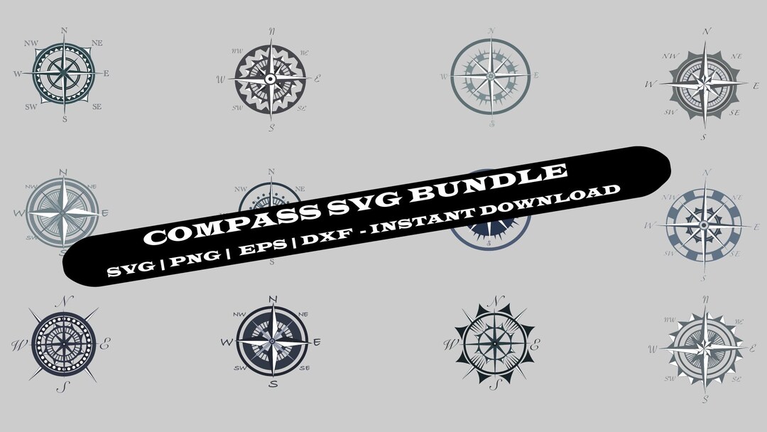 Compass SVG Bundle: Nautical Clipart, Cut Files (digital Download) - Etsy