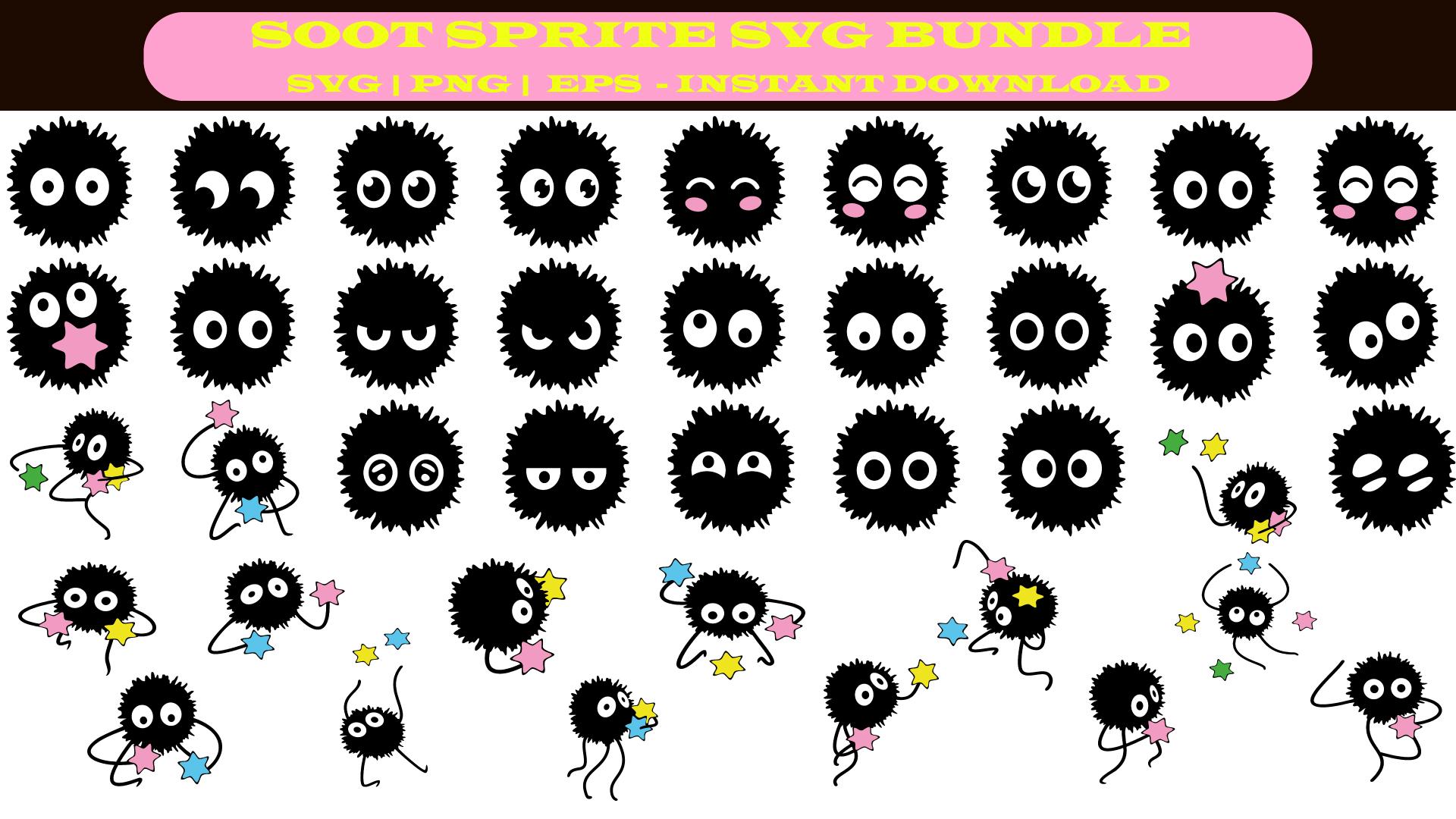 Soot Sprite SVG Bundle: Anime Cut Files (PNG, EPS) - Etsy
