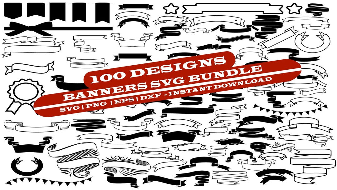 Banner Svg, Banner Svg Bundle, Banner Clipart, Banner Png, Banner Vector, Banner Outline, Ribbon ...