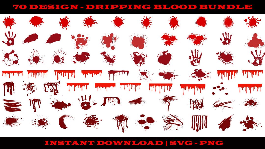 Blood Splatter SVG Bundle, Halloween Drip Designs (instant Download) - Etsy