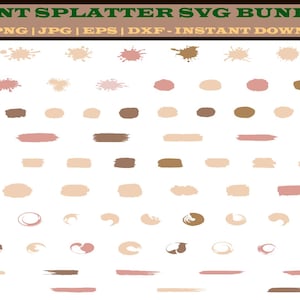 Paint Splatter Brush Stroke SVG Bundle (digital Download) - Etsy