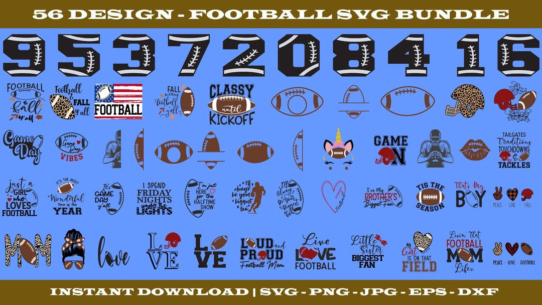 Football Svg Bundle , Football Svg Designs,football Shirt Svg,american ...