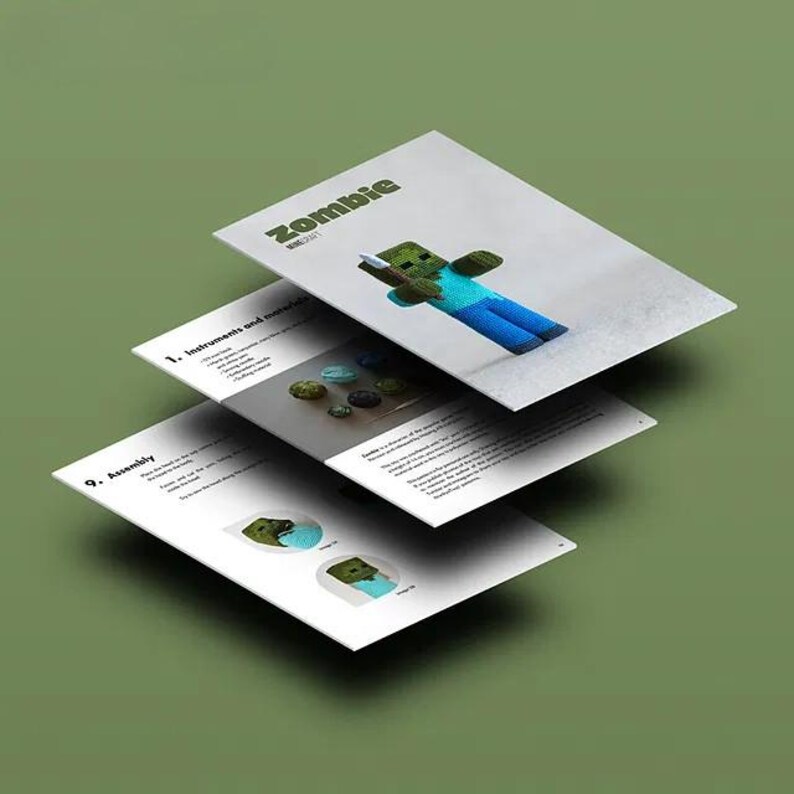 Minecraft Zombie Amigurumi Crochet Pattern Digital PDF Guide - Etsy