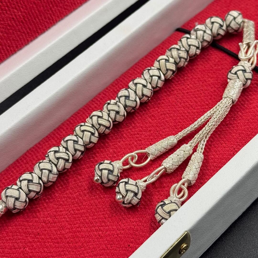 999K Silver Tasbih,handmade Tesbih,islamic Gift,silver Tasbeeh,with a ...