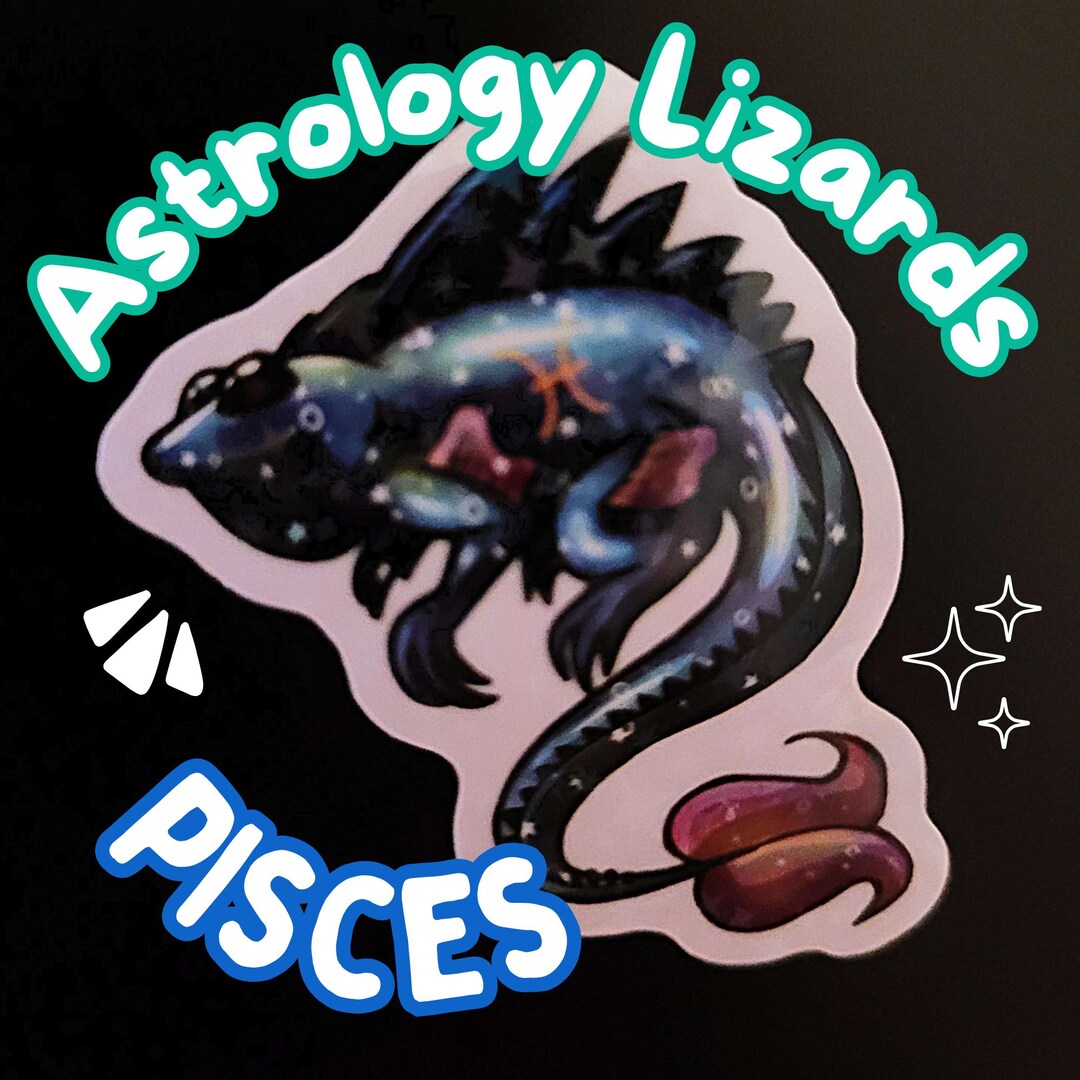 Astrology Stickers Galaxy Aesthetic Lizards, Pisces, Holographic Stars ...