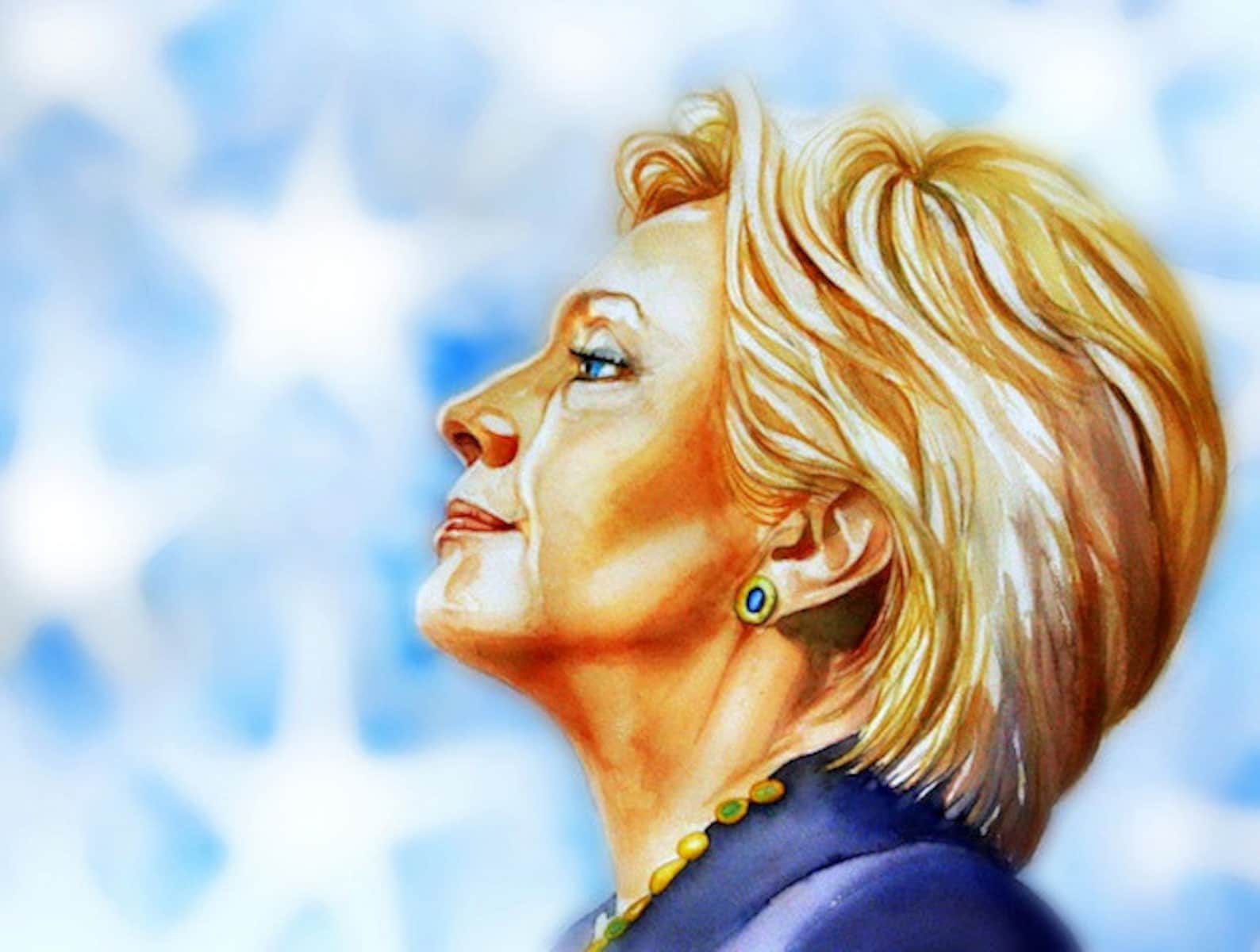 Hillary Clinton, Watercolor Portrait, Print From Original Painting ...