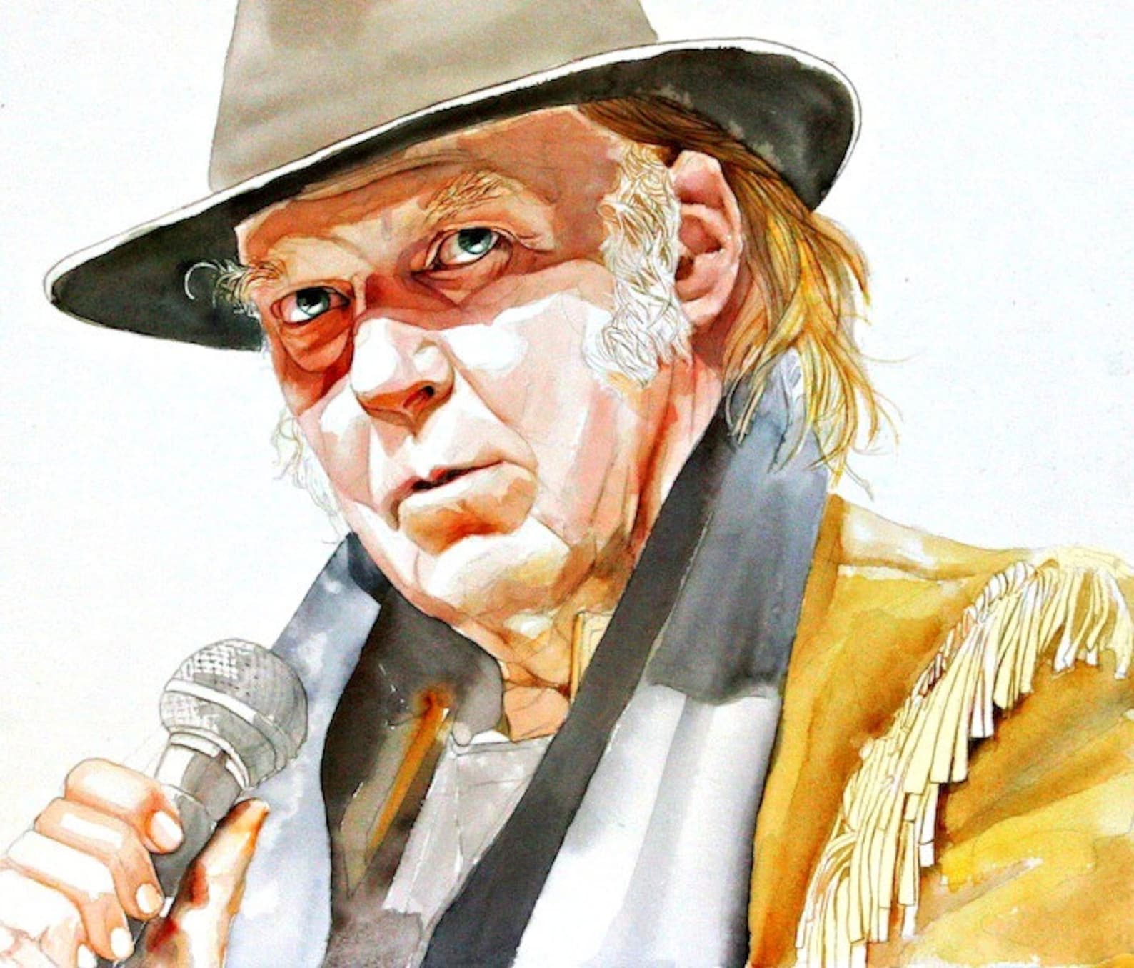 Neil Young Portrait Painting Print From Original Art - Etsy