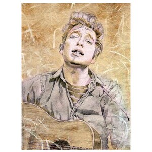 Bob Dylan Portrait, Archival Print From Original Drawing, Portrait of ...