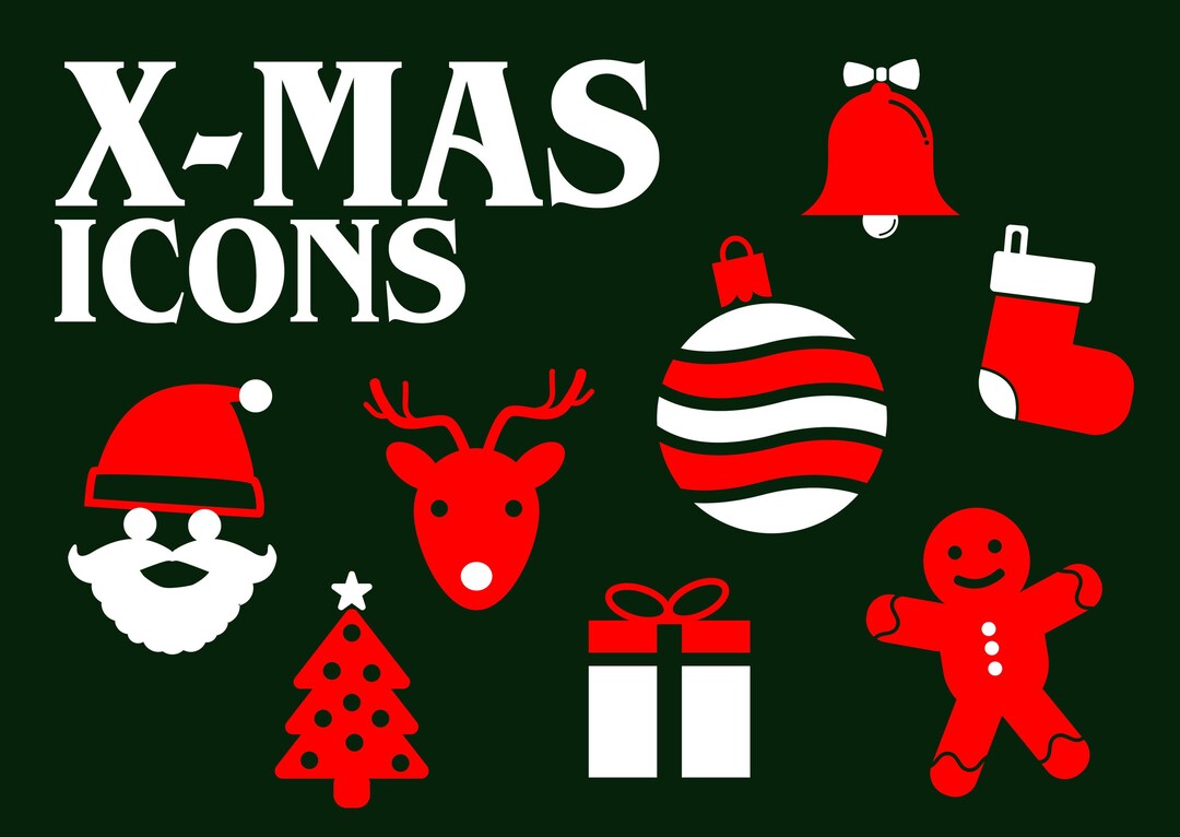 Christmas Icons Christmas Icons SVG Clipart - Etsy UK