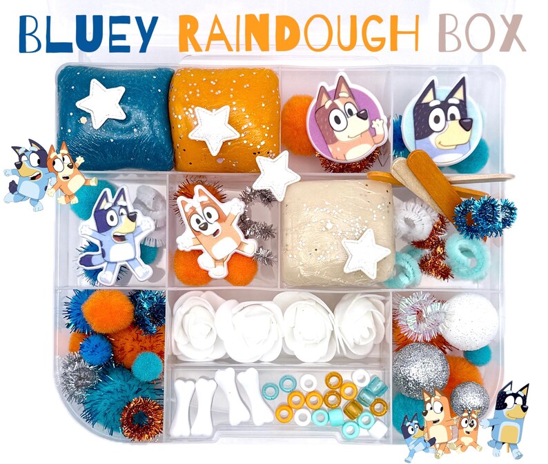 Bluey Playdough Box, Playdough Jars, Play Dough Kit, Bluey Birthday ...
