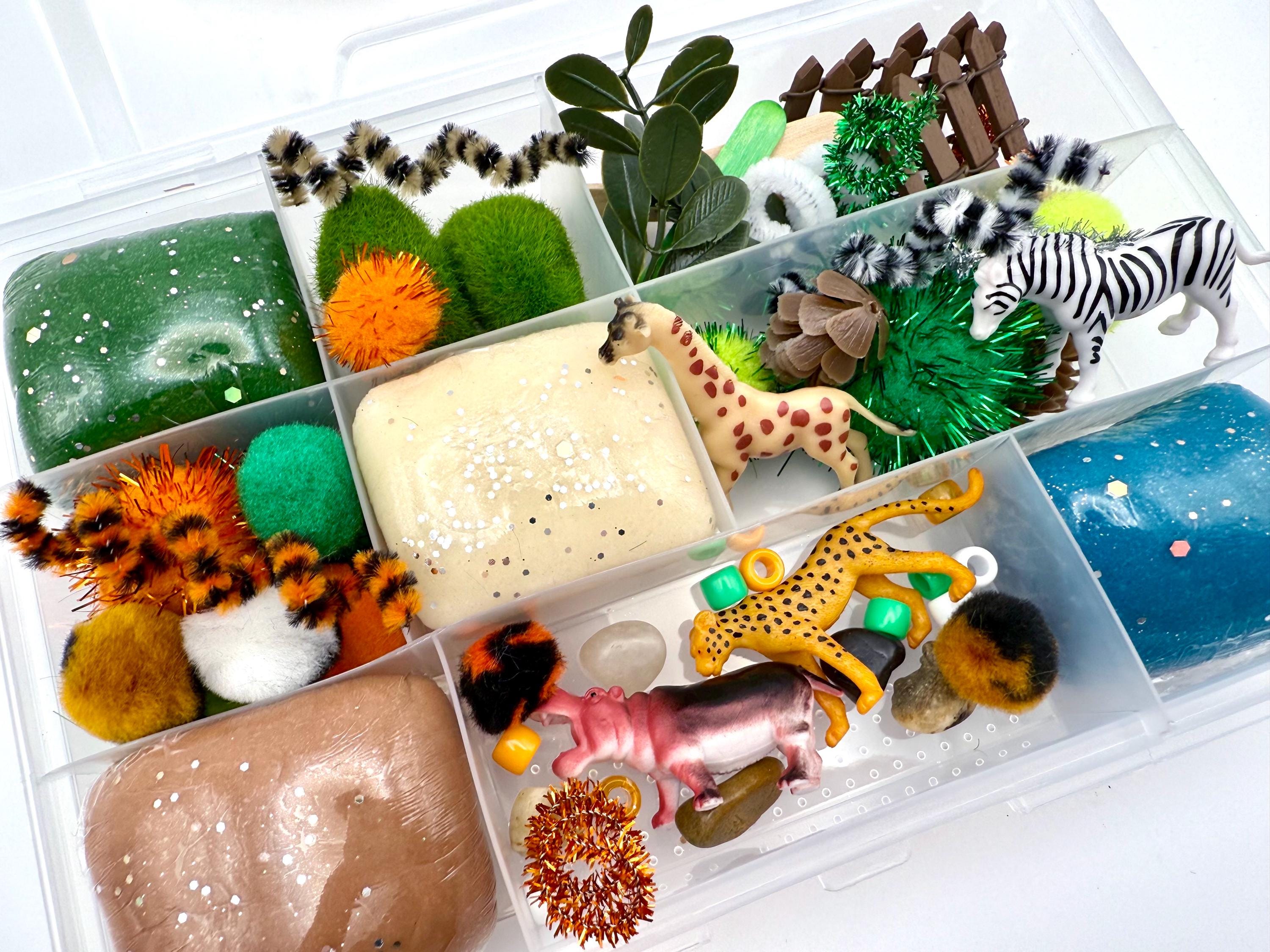Safari Animal Playdough Box, Zoo Animal, Safari, Play Dough Box Kit ...