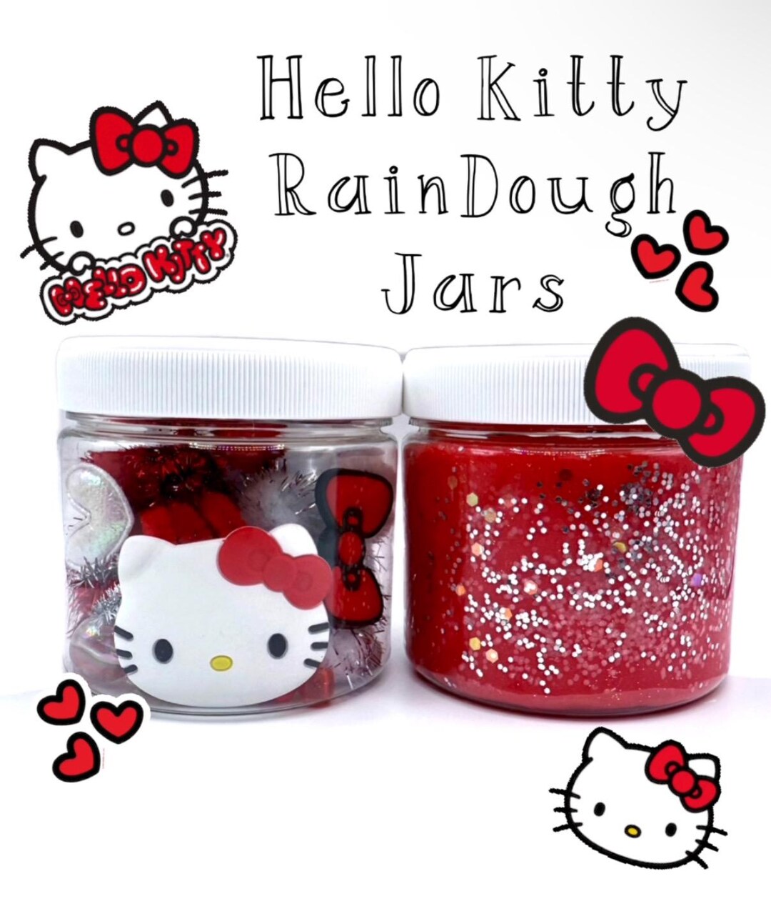 Hello Kitty 8oz Playdough Jars, Play Dough Kit, Girl Party Favors ...