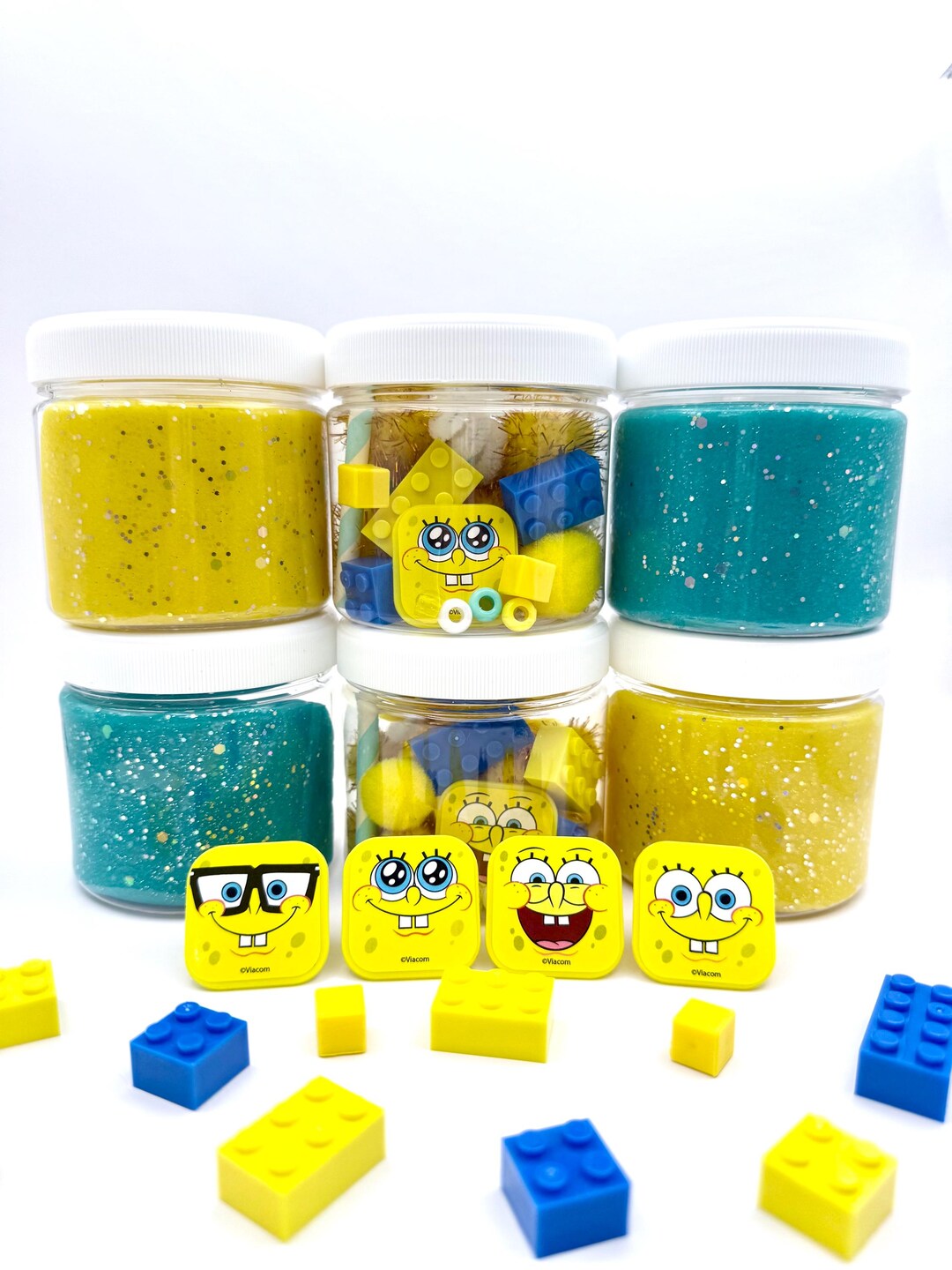 Sponge Bob Inspired 4oz or 8oz Playdough Jars, Play Dough Kit, Kids ...