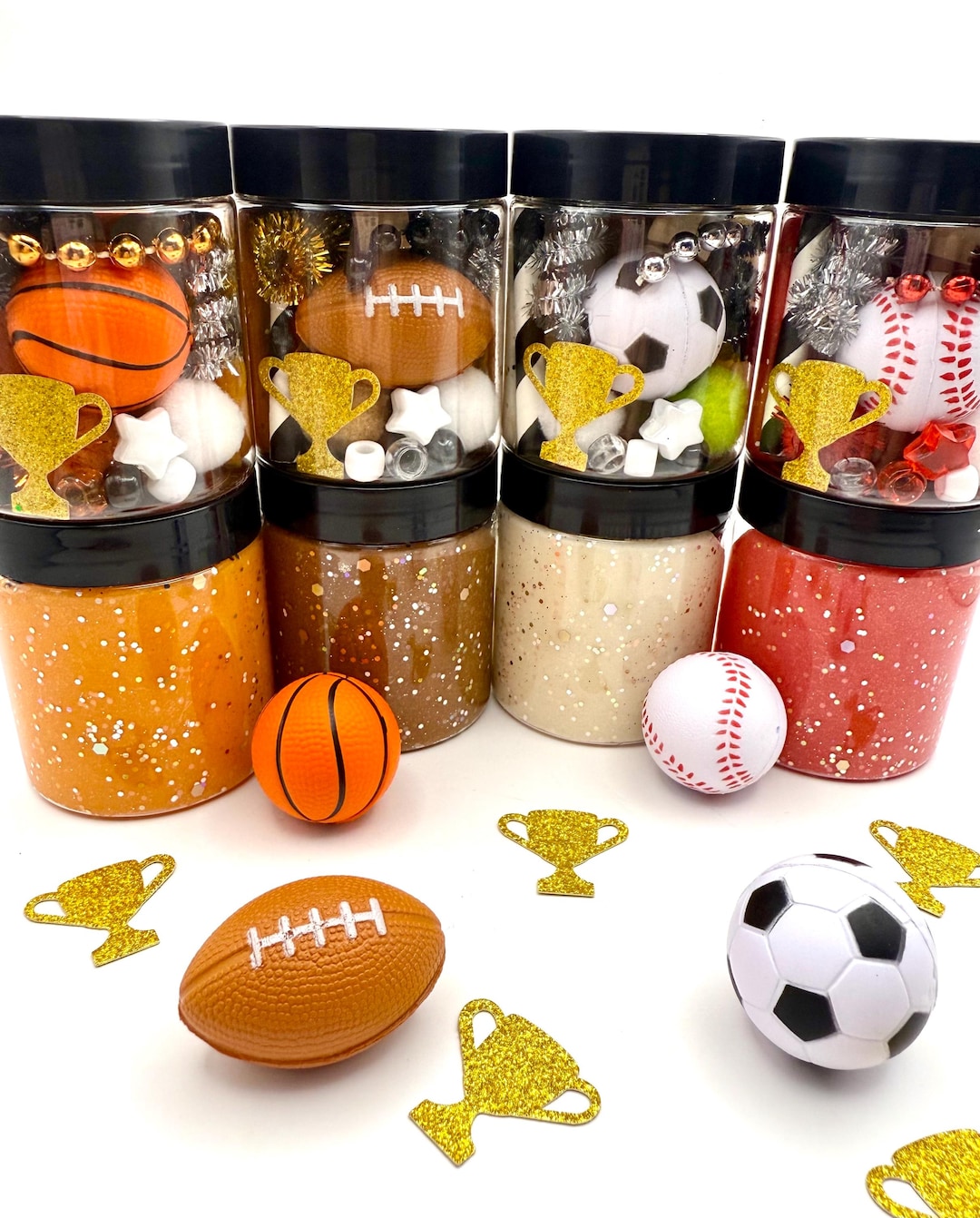 Sports Play Dough Jars 4oz or 8oz, Tennis, Basketball, Baseball ...
