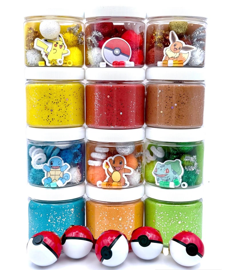 Pokémon Inspired 4oz to 8oz Playdough Jars. - Etsy