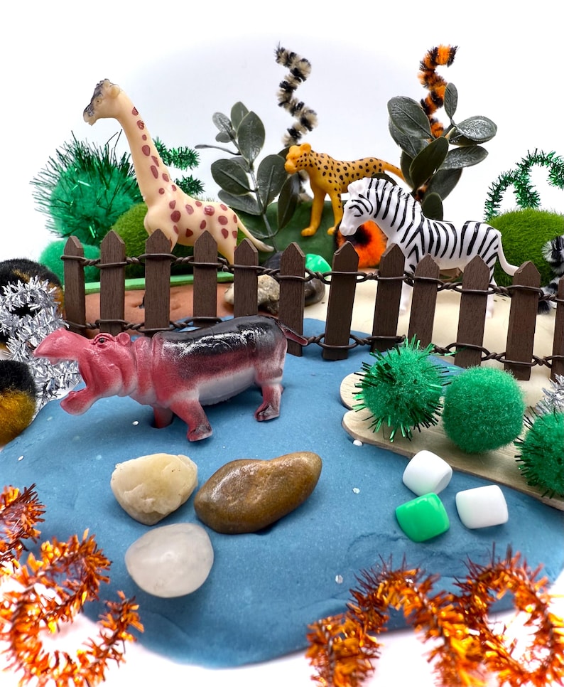 Safari Animal Playdough Box, Zoo Animal, Safari, Play Dough Box Kit ...