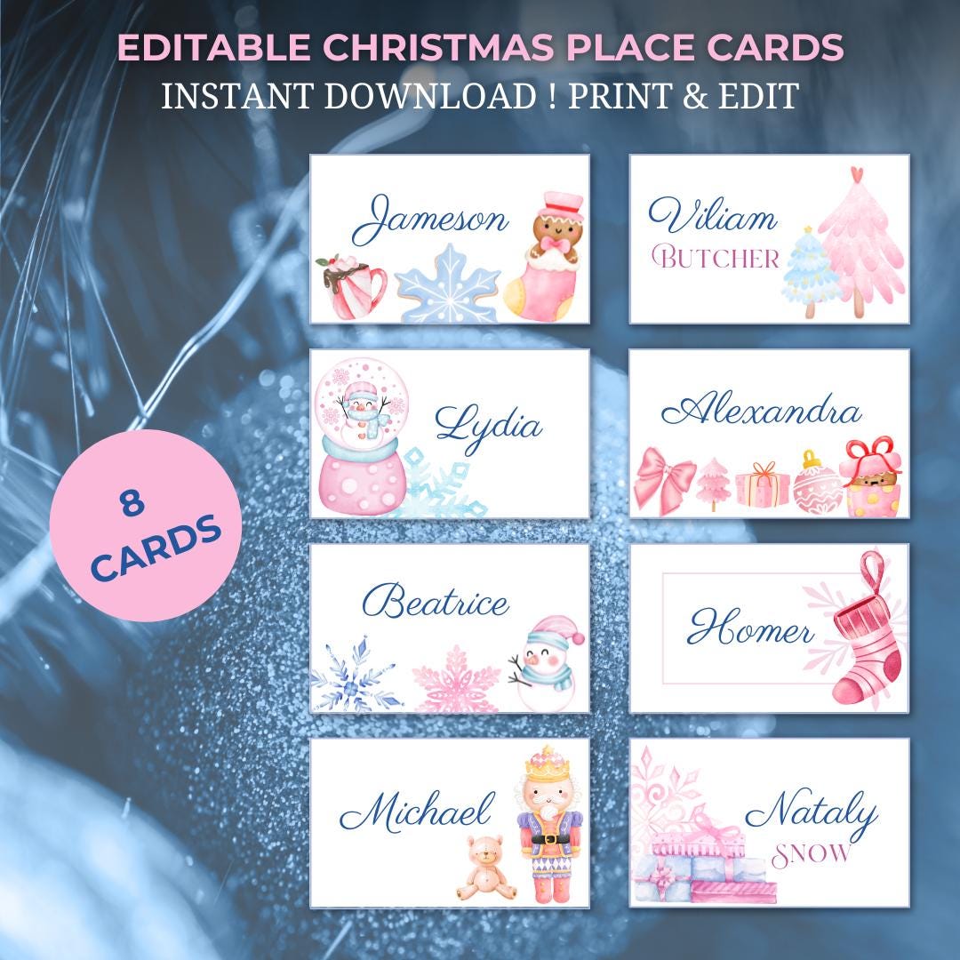 Christmas Party Placecards,christmas Tree Place Cards Template ...