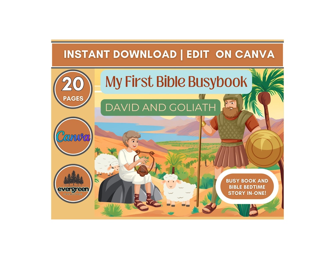 My First BIBLE Busy Book - Quiet Book - David and Goliath - Gospel Busy ...