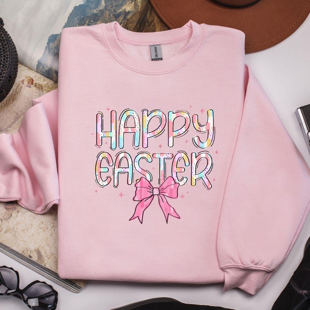 Happy Easter Sweatshirt, Rabbit Sweatshirt, Womens Easter Shirt, Funny ...