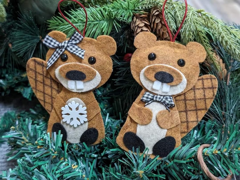 Handmade Felt Beaver Christmas Ornament - Etsy