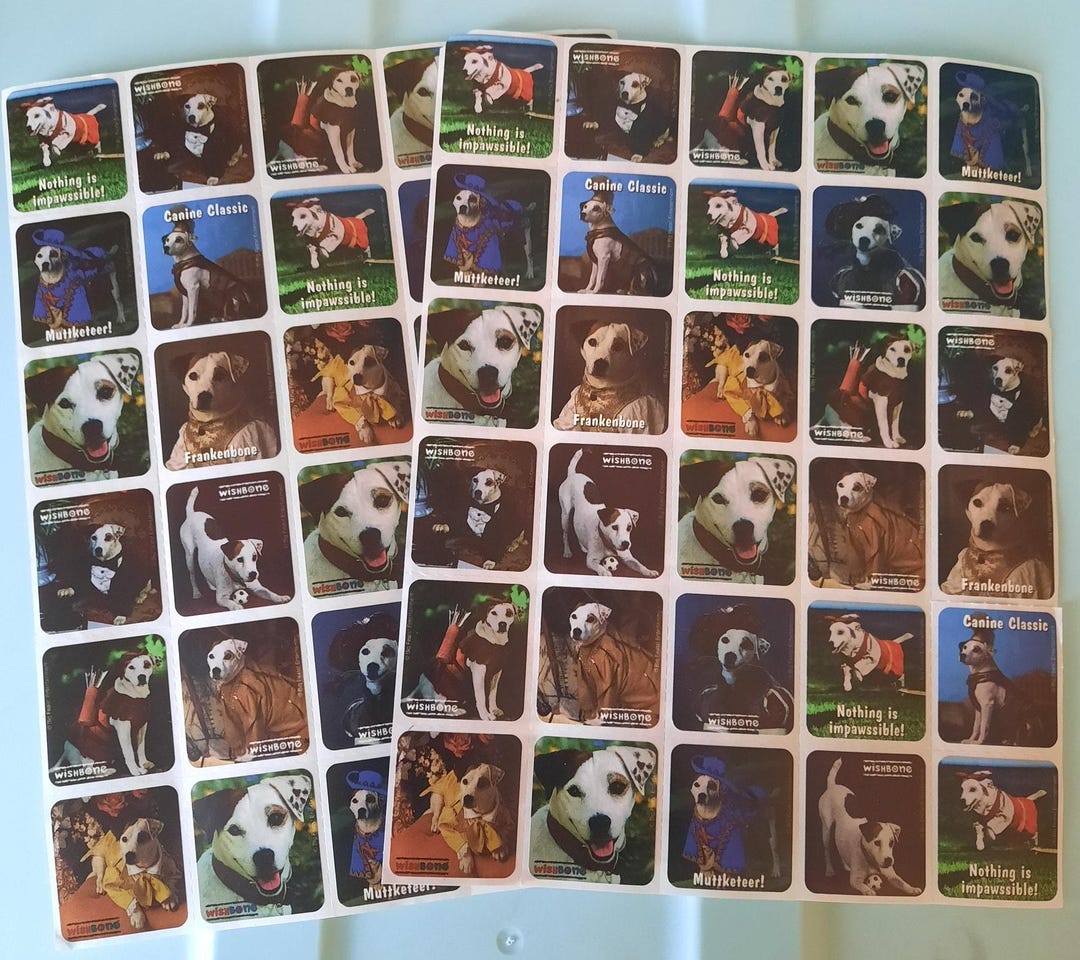 Vintage Wishbone Stickers Set of 2 Loose Sheets PBS Kids 90s - Etsy