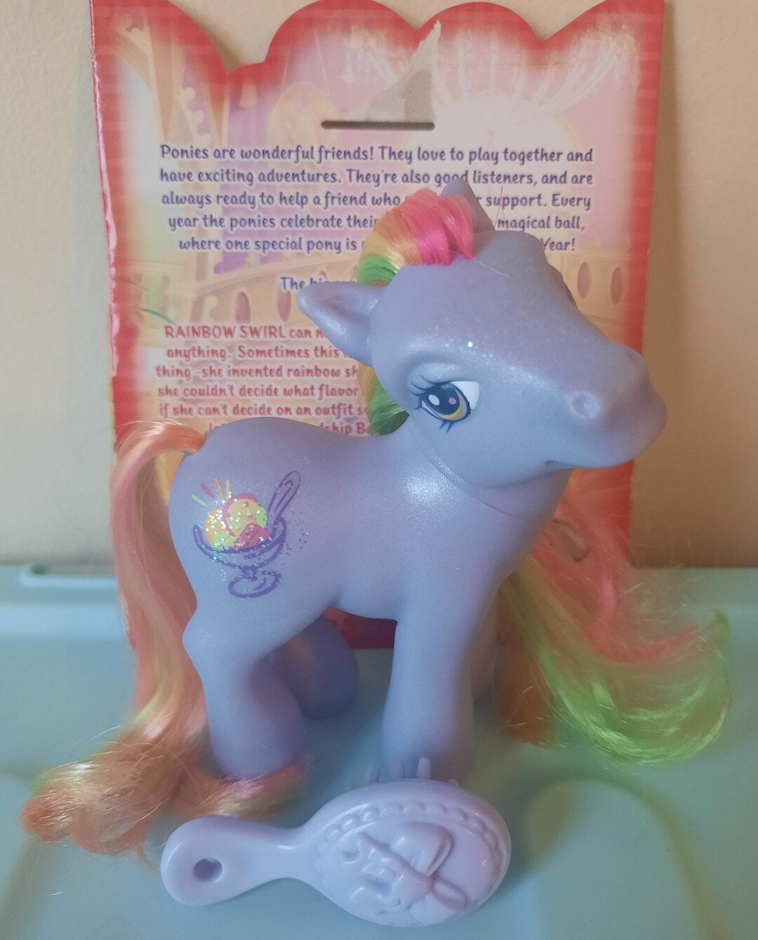 G3 My Little Pony Rainbow Swirl Sparkle Complete Card Brush Hasbro MLP ...