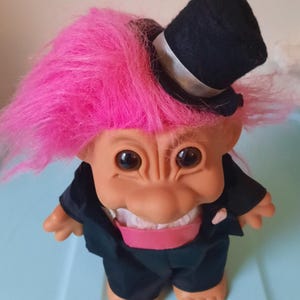 Vintage Russ Troll Doll 8" Large Wedding Groom Tuxedo Pink Hair - Etsy ...