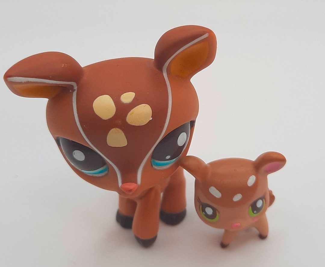 Authentic Littlest Pet Shop Deer 2499 2500 Mom & Baby Hasbro LPS - Etsy