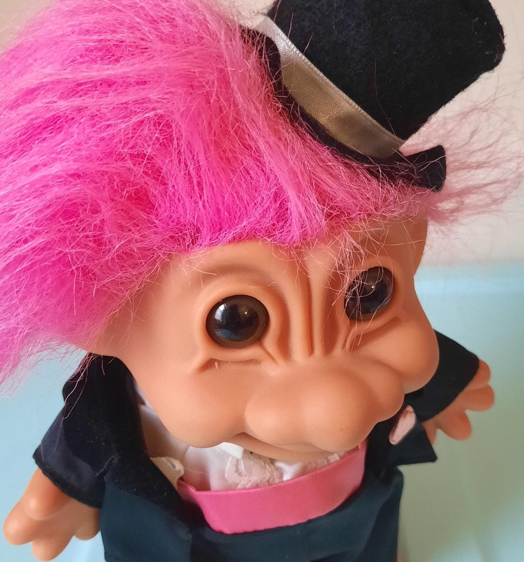 Vintage Russ Troll Doll 8" Large Wedding Groom Tuxedo Pink Hair - Etsy UK