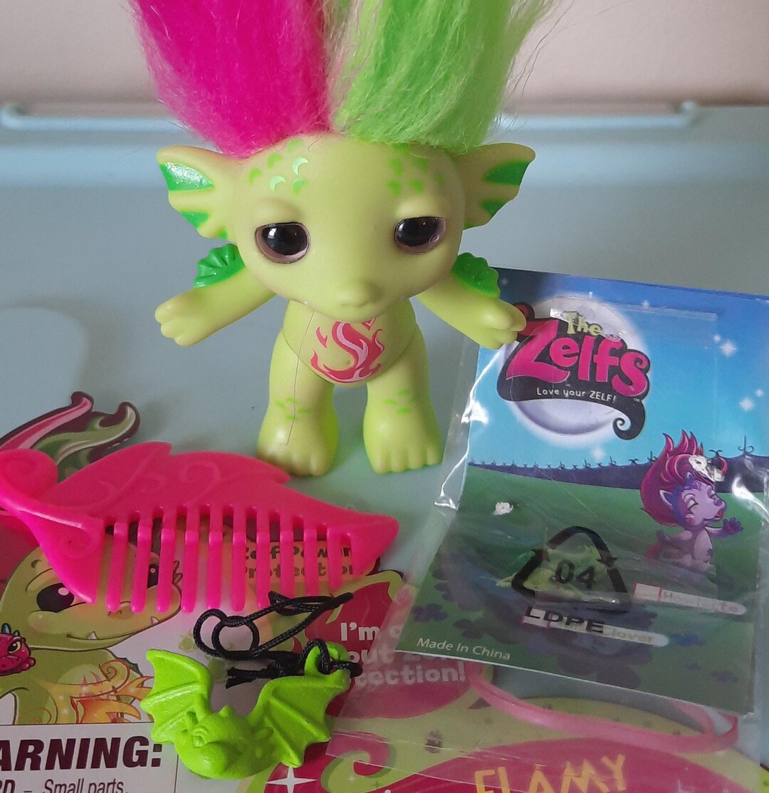 Zelfs Flamy Medium Figure 2.5" Loose With Accessories Moose Toys Troll ...