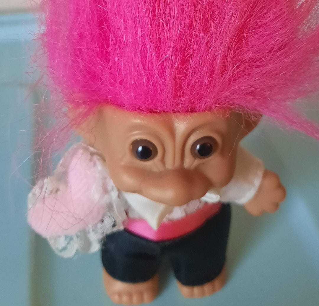 Vintage Russ Troll Doll 3" Small Ring Bearer Troll Wedding Pink Hair - Etsy