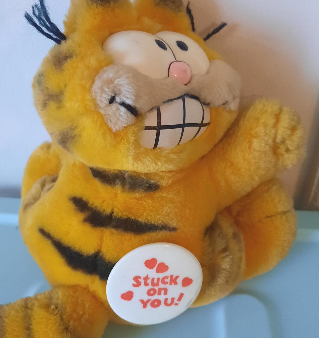 Vintage Original Garfield Stuck on You Plush 8 Suction Cups With Pin ...