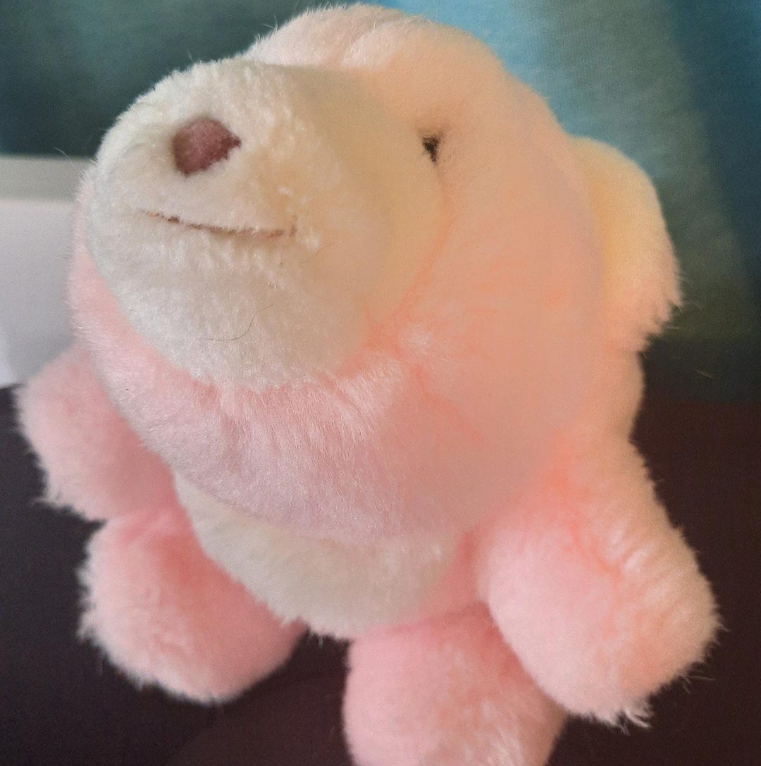 Vintage Gund Snuffles Bear Plush Small 6 Pastel Pink and White 1980 - Etsy