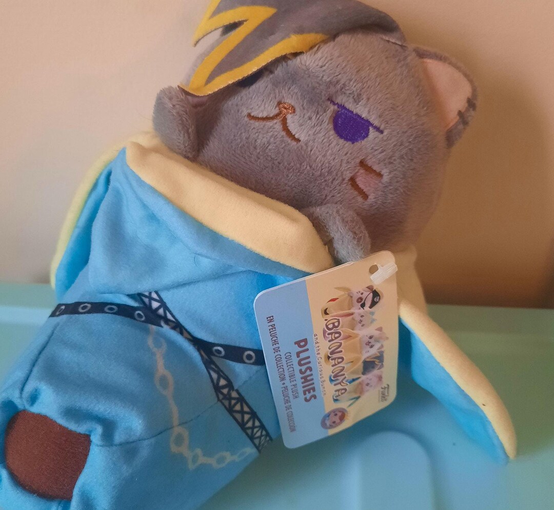 Bananya Plush Cat Banana With Tags 8" Gray Pirate Emo Funko Collectible ...