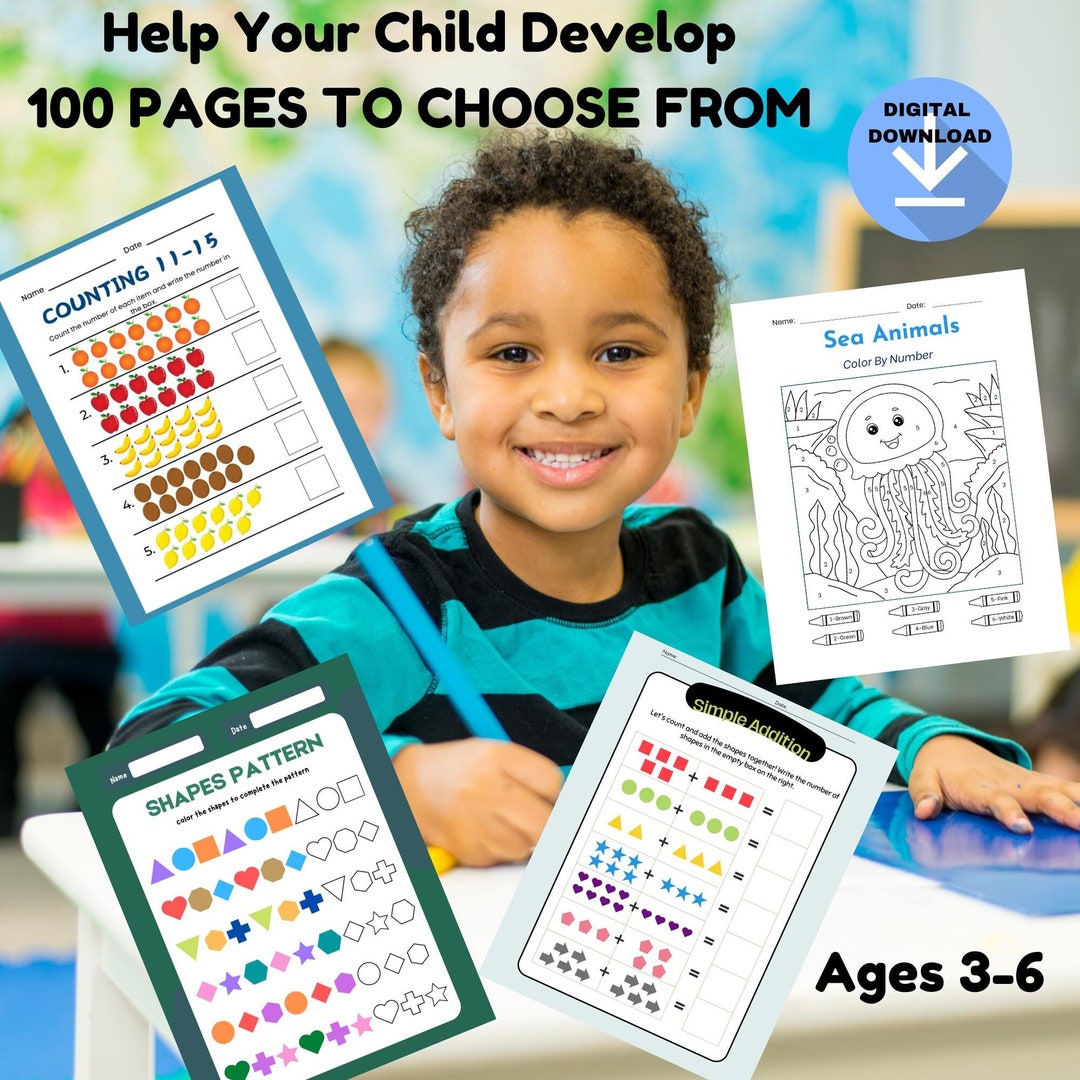 Preschool, Pre-k, & Kindergarten Learning Worksheets, Printable ...