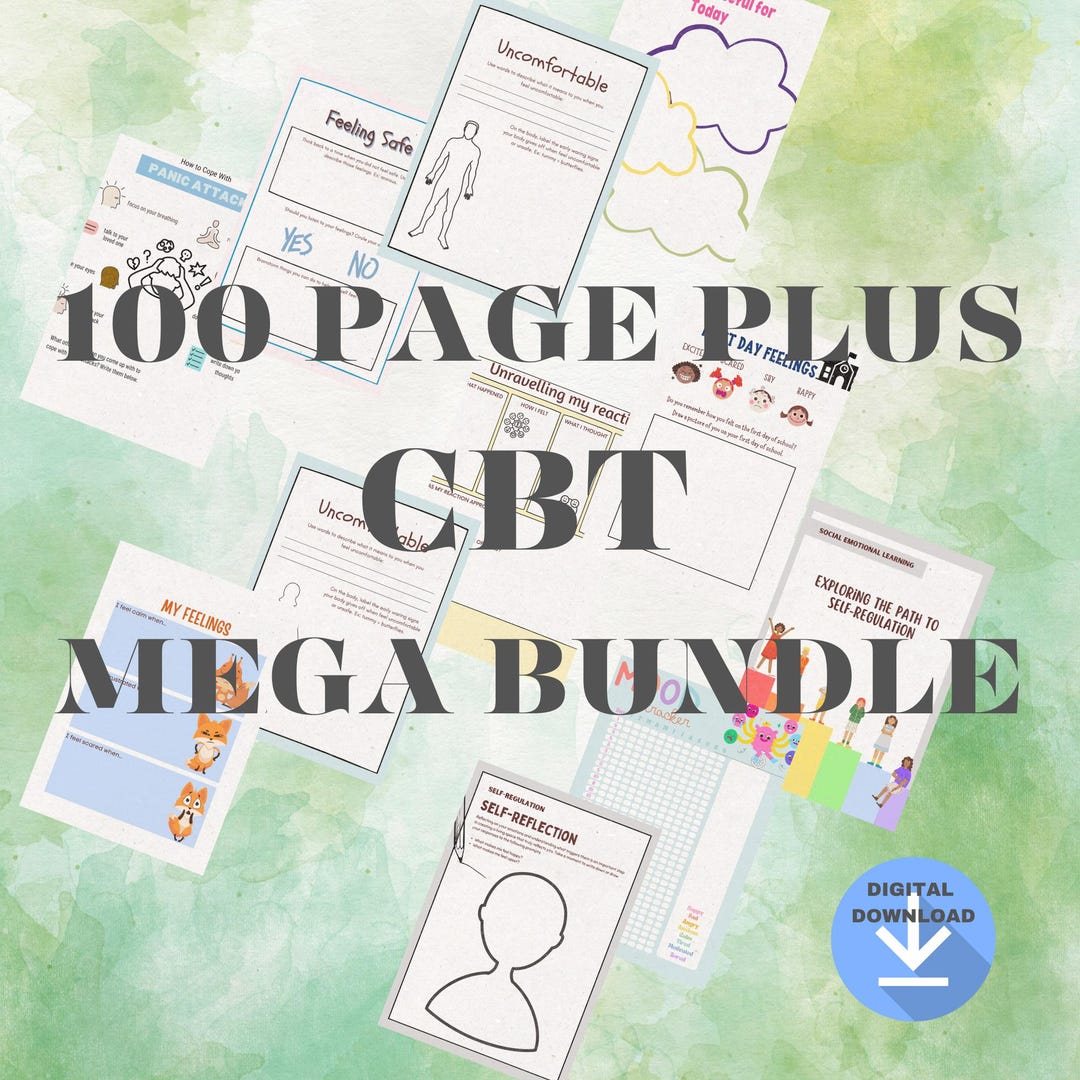 CBT Mega Bundle for Kids and Teens, CBT Children Worksheets, Cognitive ...