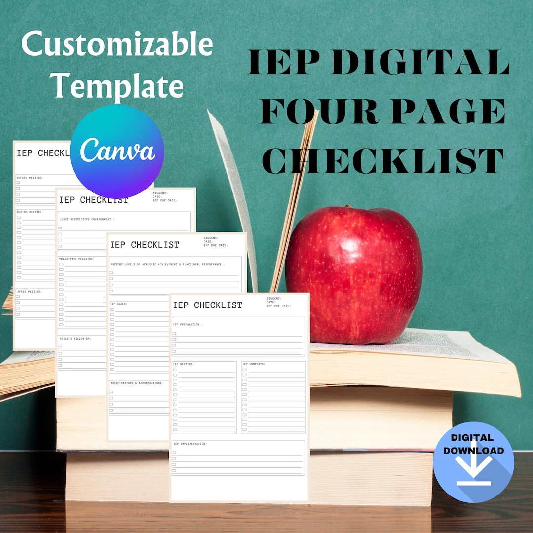 IEP Custom Checklist Digital Template, Individualized Education Plan ...