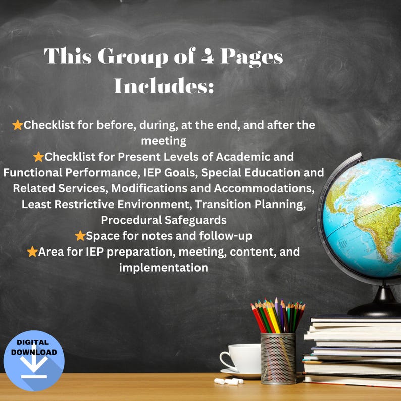 IEP Custom Checklist Digital Template, Individualized Education Plan ...