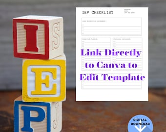 IEP Custom Checklist Digital Template, Individualized Education Plan ...